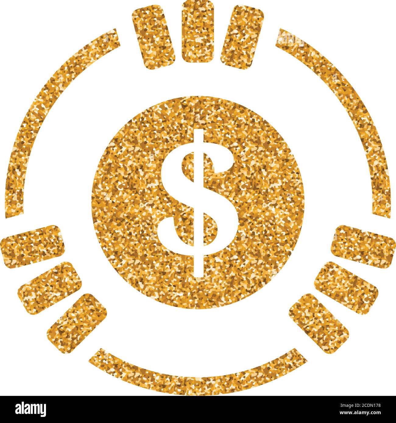 Gambling coin icon in gold glitter texture. Sparkle luxury style vector ...
