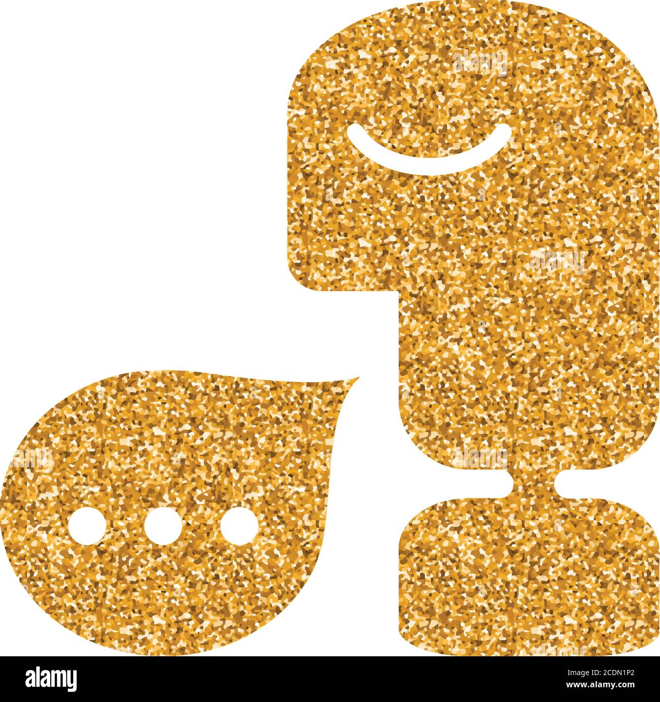 Contact icon in gold glitter texture. Sparkle luxury style vector ...