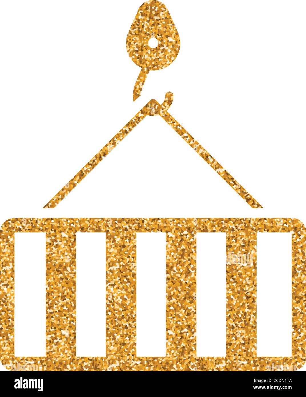 Container icon in gold glitter texture. Sparkle luxury style vector ...