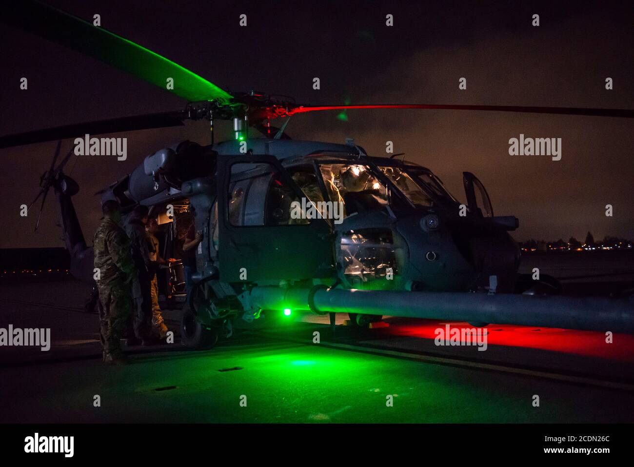 A U.S. Air Force HH-60G Pave Hawk rescue helicopter assigned with the 55th Rescue Squadron ...