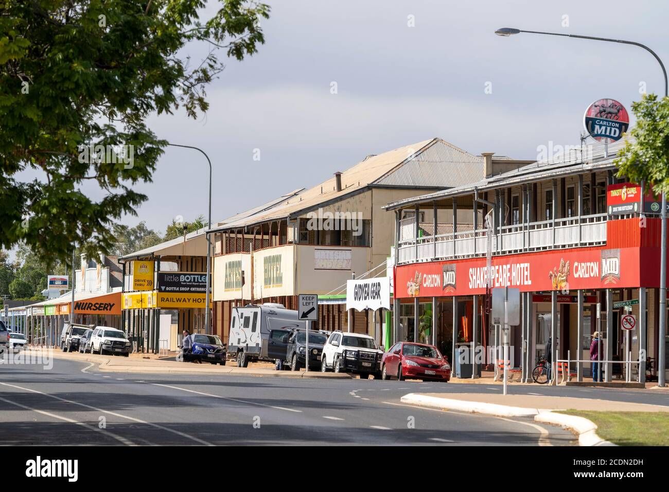 Hotels line the main street of Barcaldine, Western Queensland Australia ...