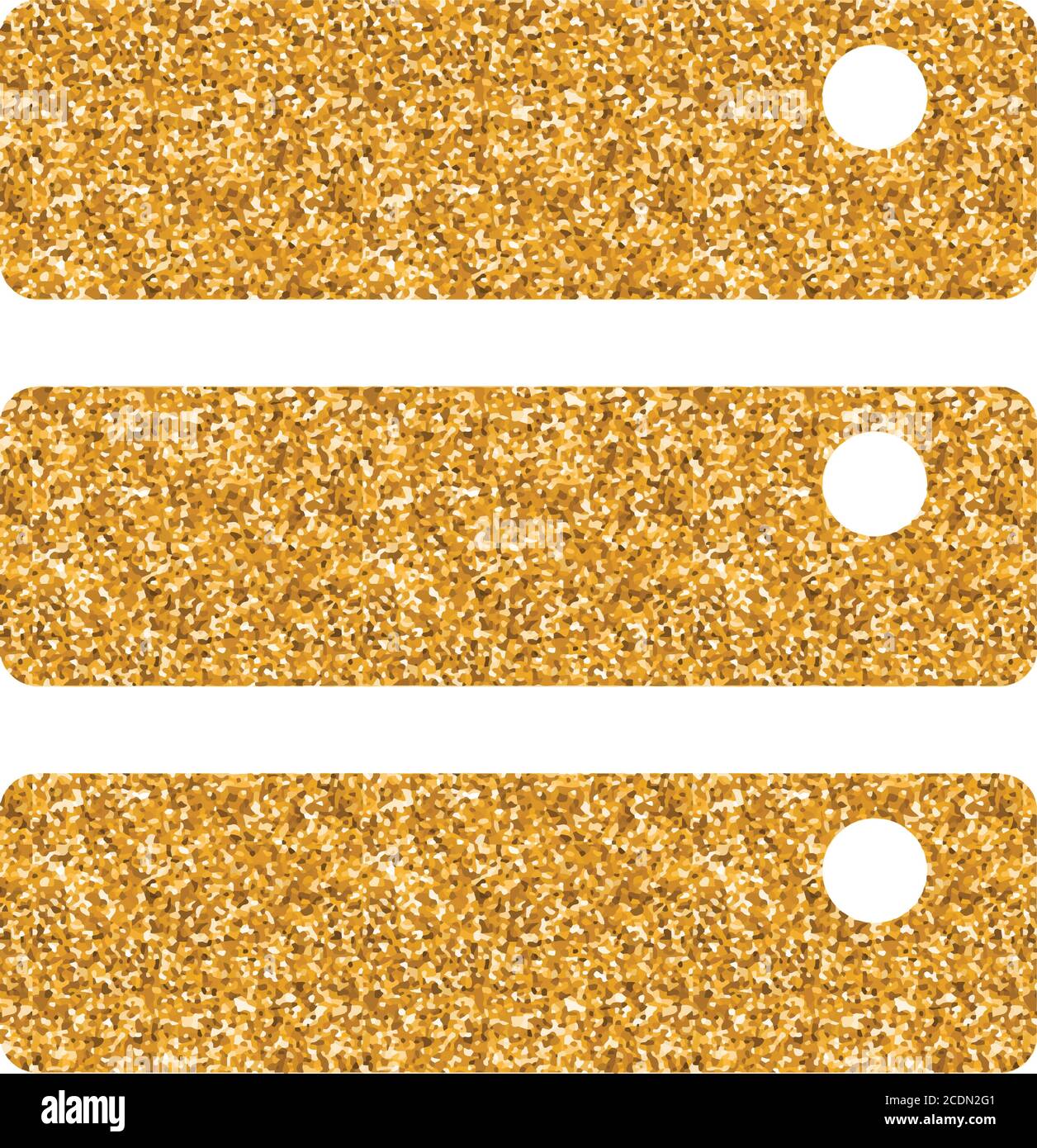 Database icon in gold glitter texture. Sparkle luxury style vector ...