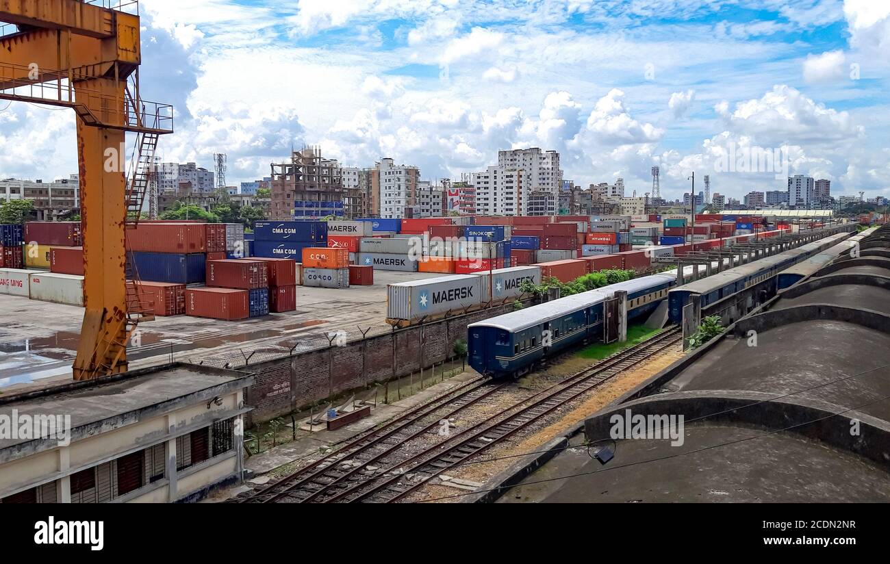 Dhaka Inland Container Depot . Dhaka ICD container storage . ICD ...