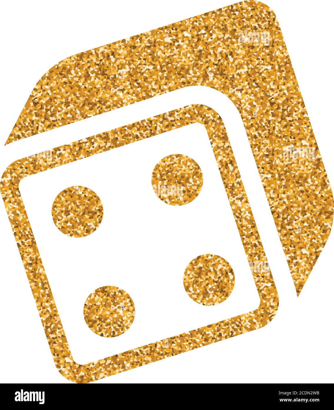 Dice icon in gold glitter texture. Sparkle luxury style vector ...