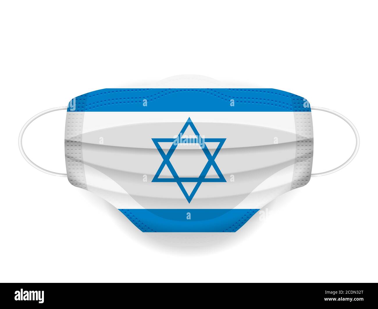Medical mask Israel flag on a white background. Vector illustration ...