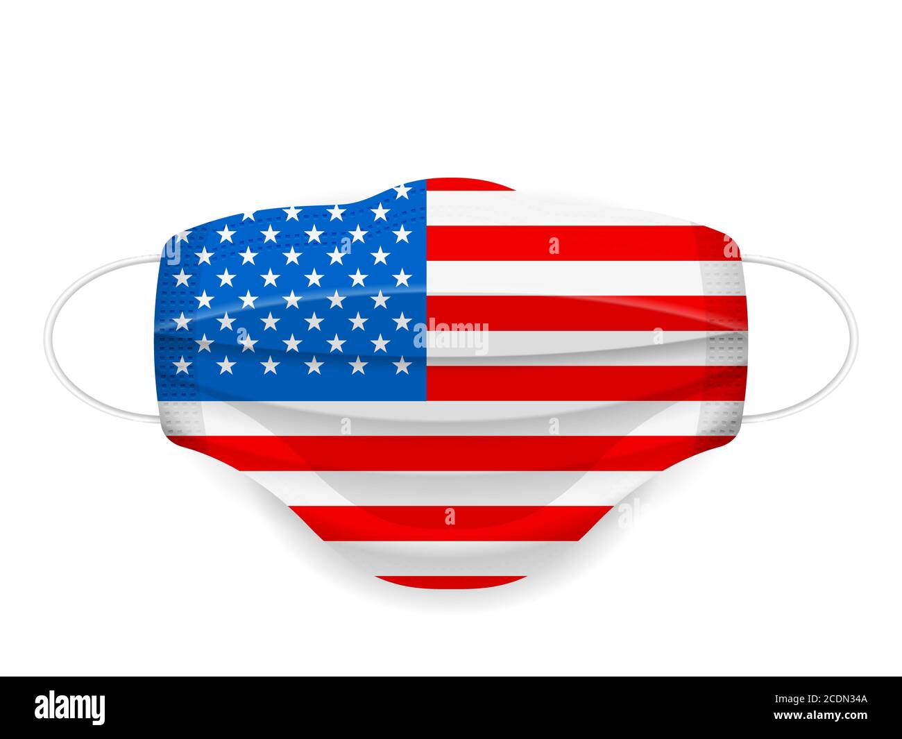 Medical mask USA flag on a white background. Vector illustration Stock ...