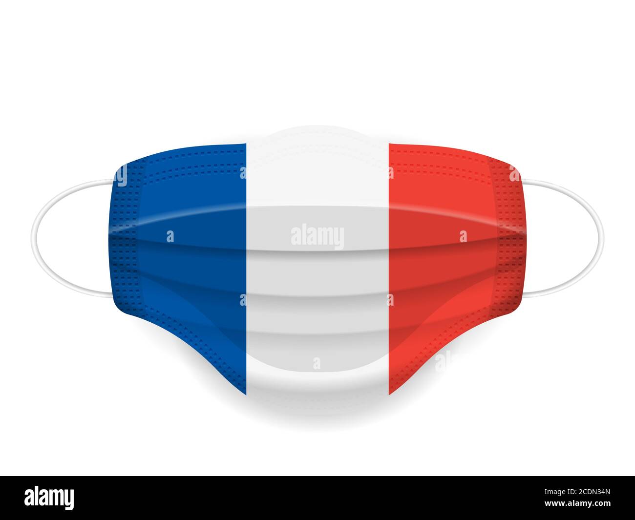 Medical mask France flag on a white background. Vector illustration ...