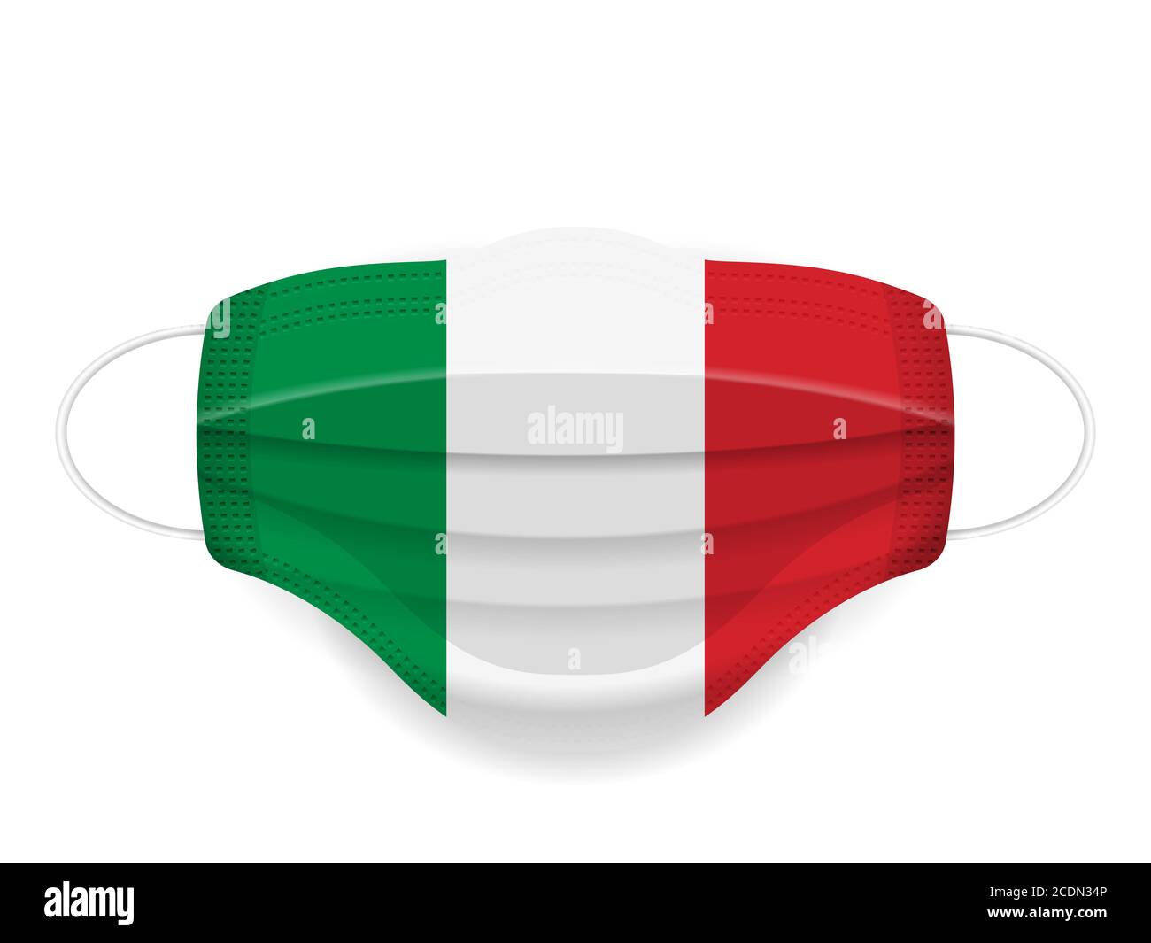 Medical mask Italy flag on a white background. Vector illustration ...