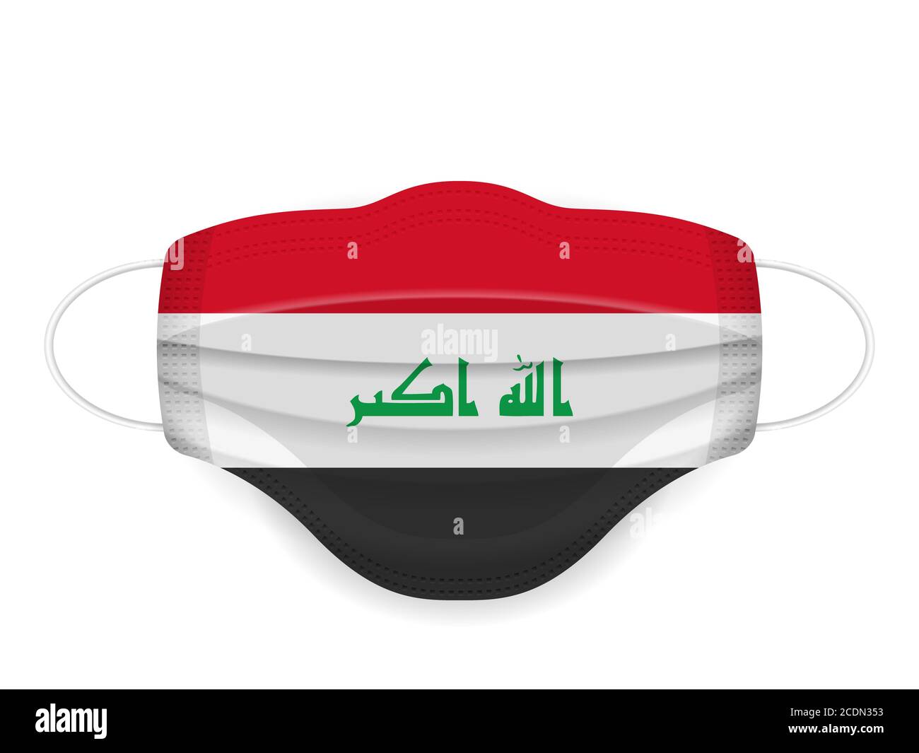 Medical mask Iraq flag on a white background. Vector illustration Stock ...