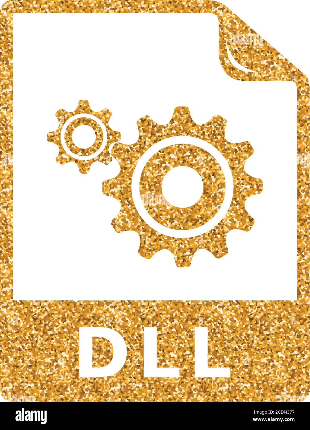 System file format icon in gold glitter texture. Sparkle luxury style ...