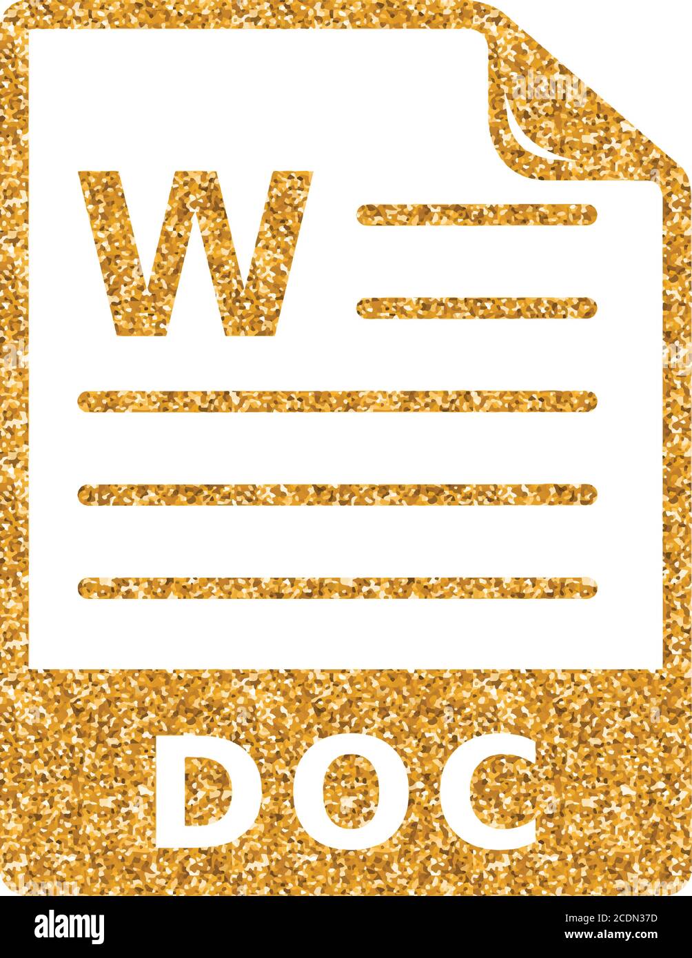 Text file format icon in gold glitter texture. Sparkle luxury style ...