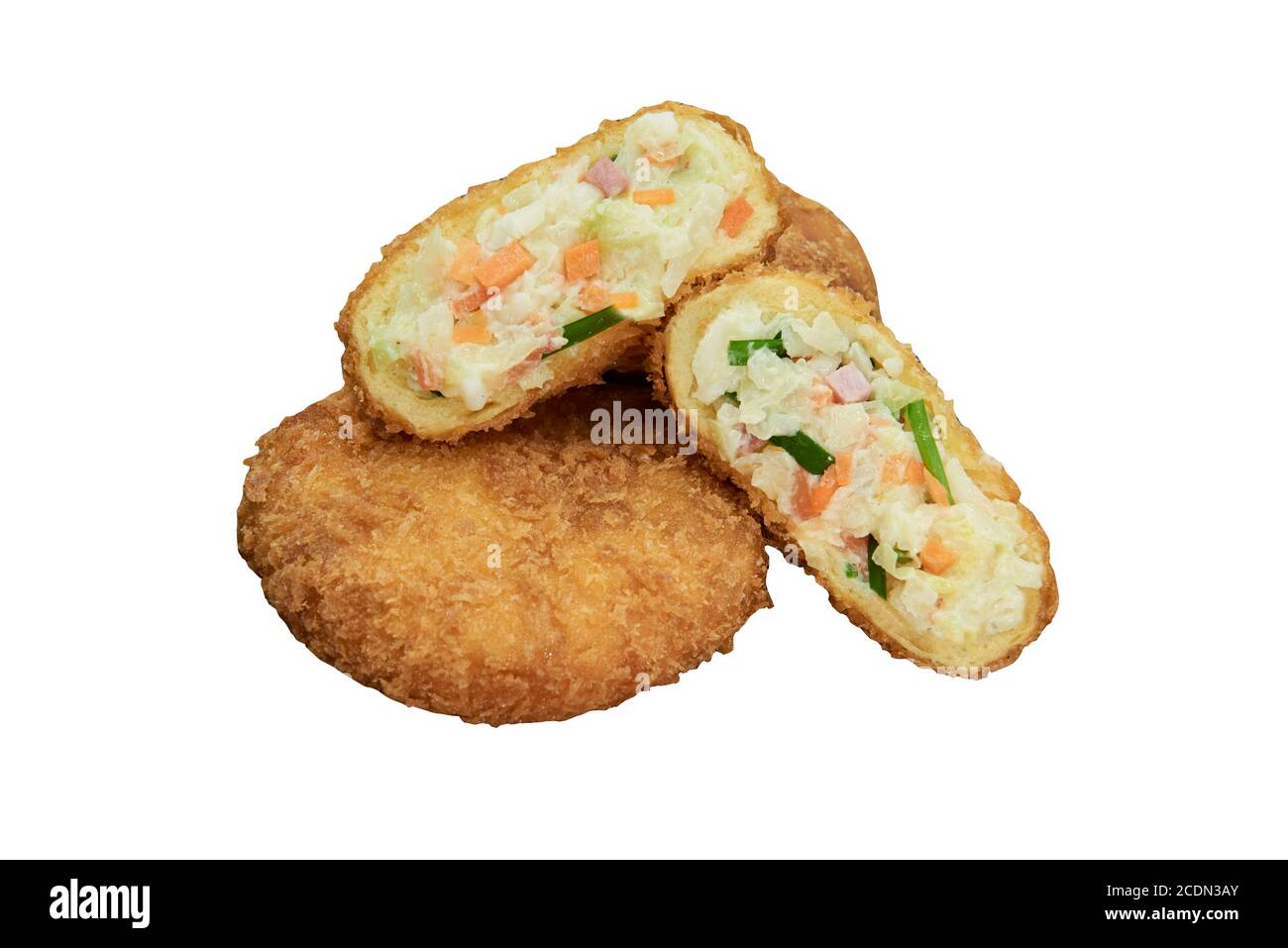 Vegetable croquette isolated on white background with clipping path ...