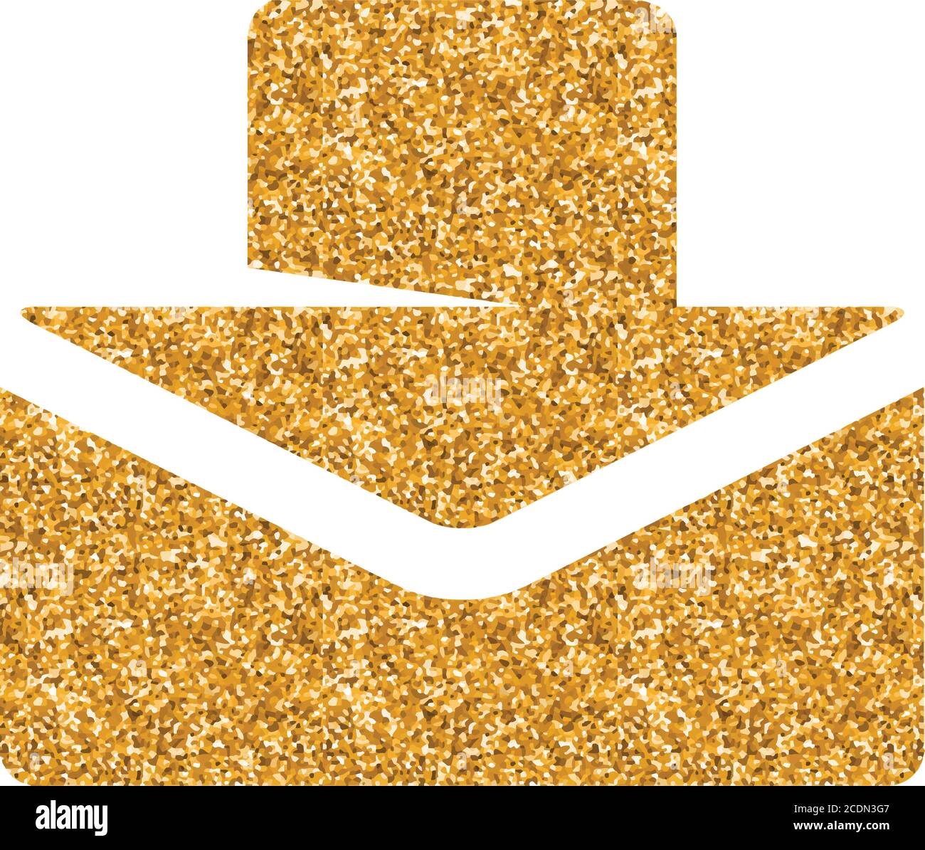 Download icon in gold glitter texture. Sparkle luxury style vector ...