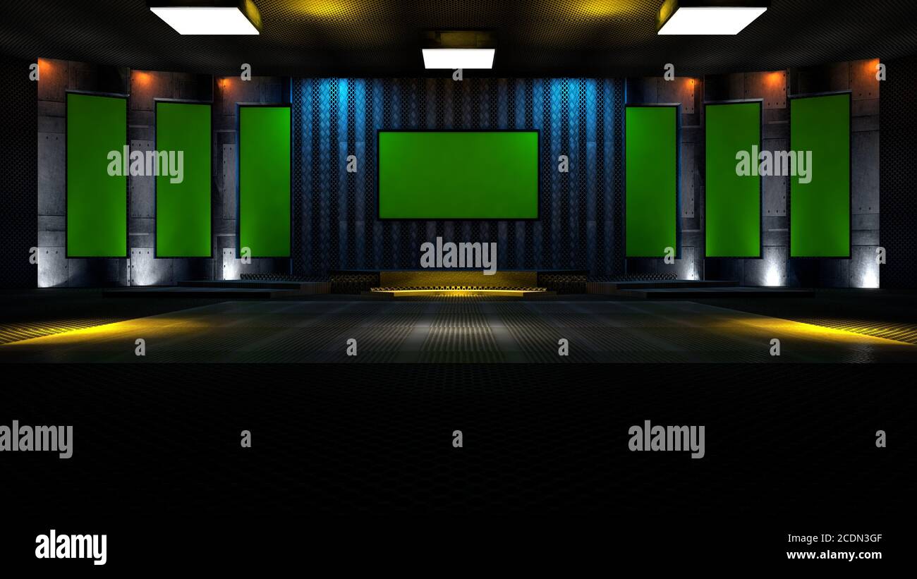 green screen virtual set Stock Photo - Alamy