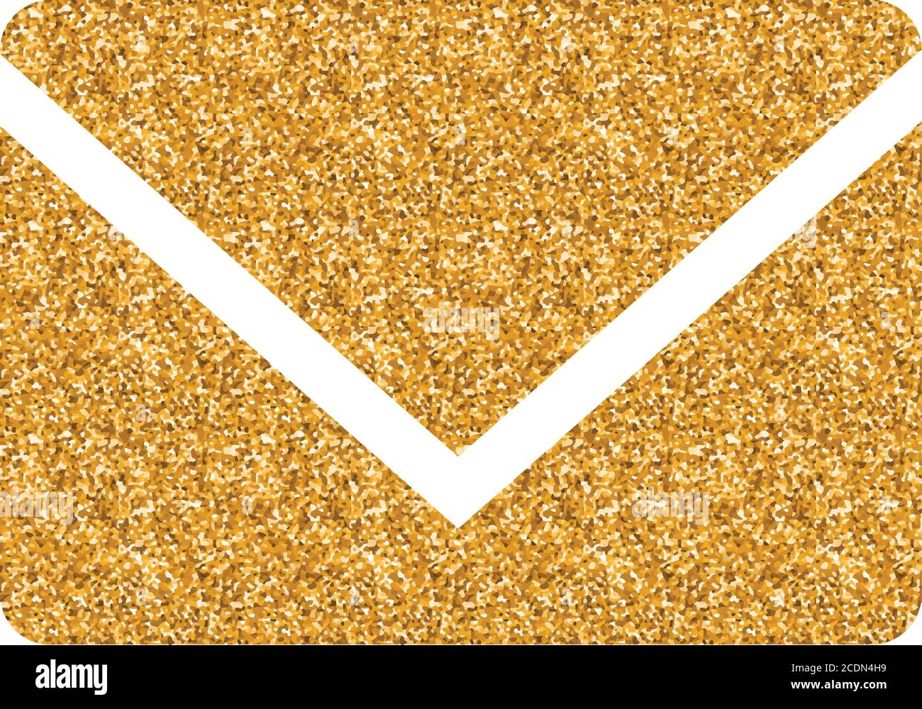 Envelope icon in gold glitter texture. Sparkle luxury style vector ...