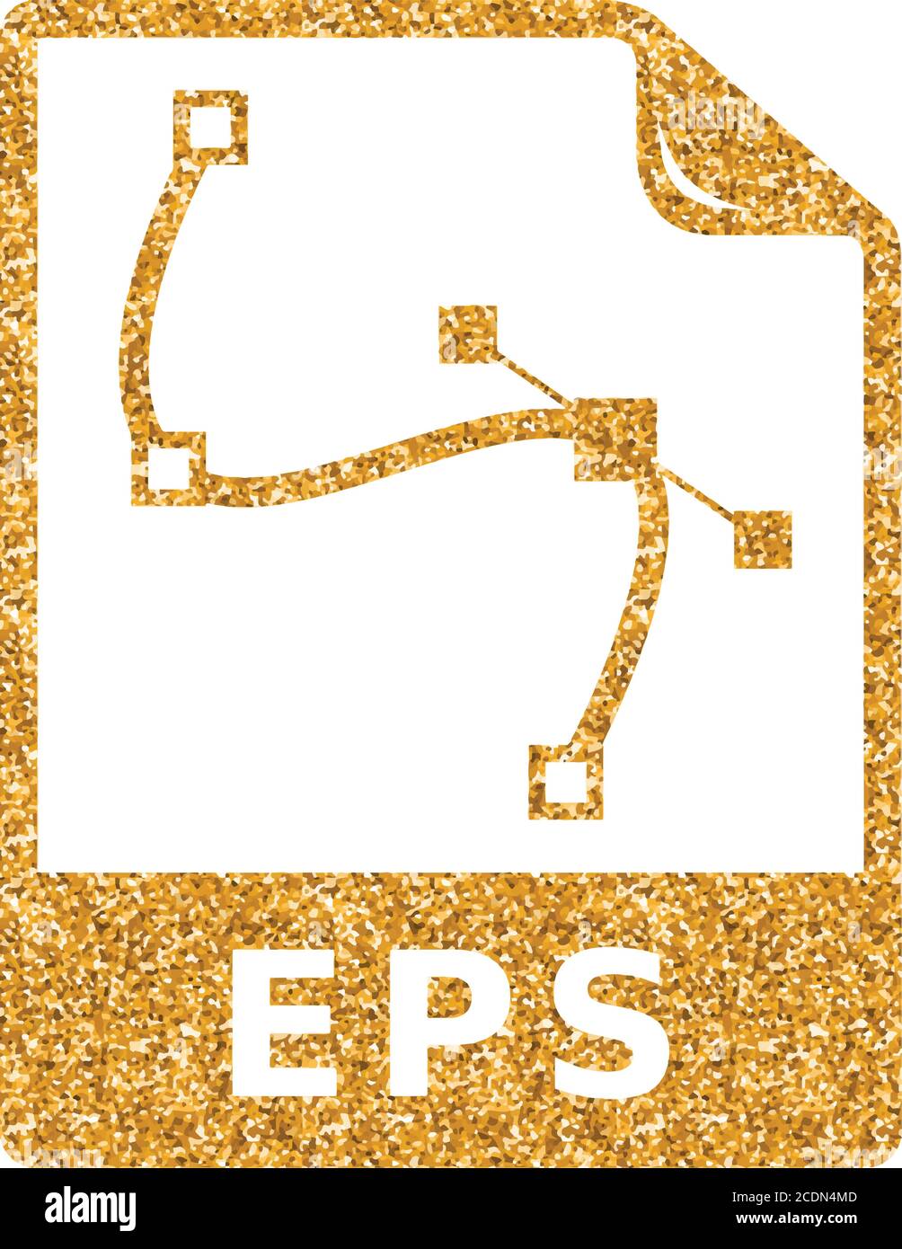 EPS file format icon in gold glitter texture. Sparkle luxury style ...