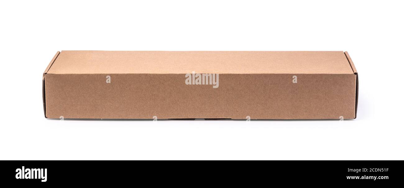 closing a stack of cardboard boxes on a white background with clipping ...