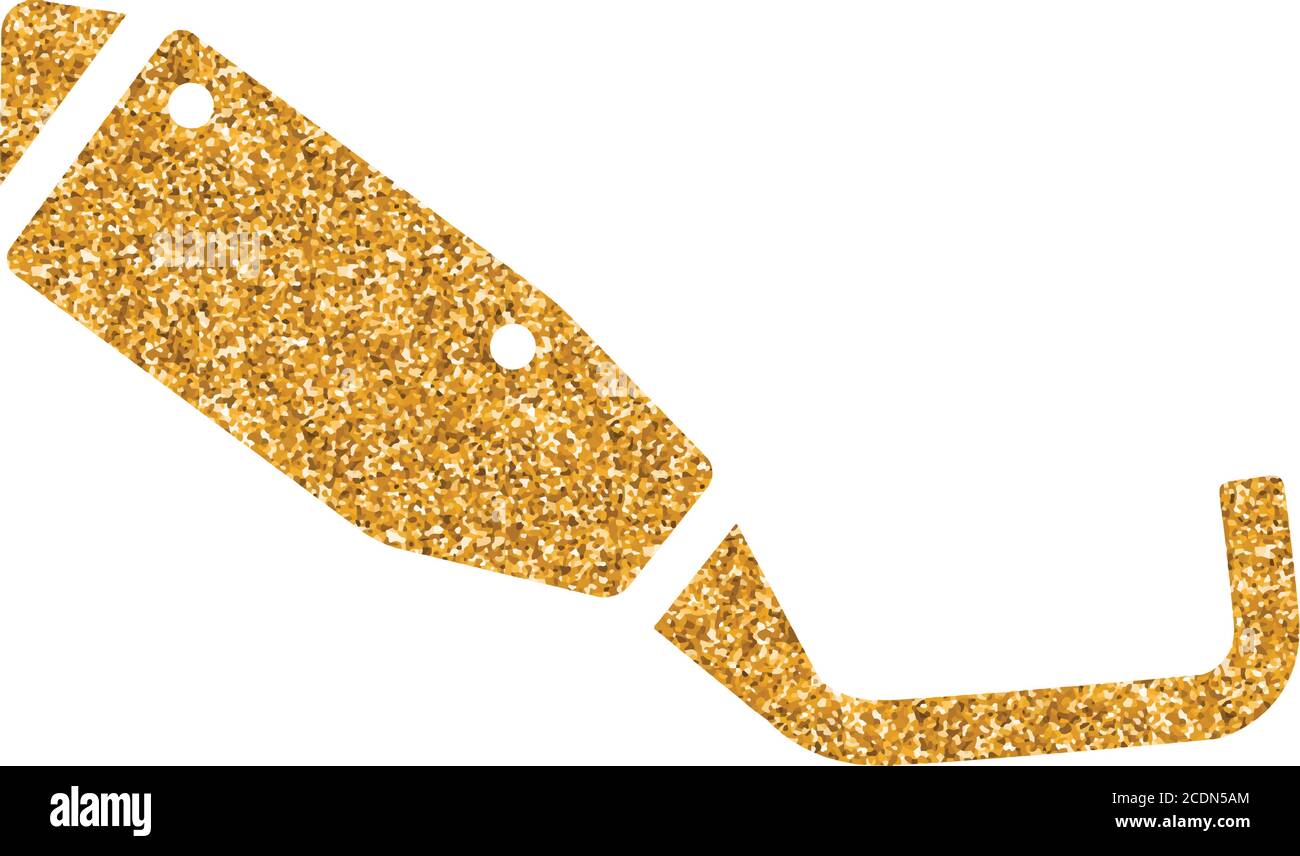 Motorcycle exhaust icon in gold glitter texture. Sparkle luxury style ...