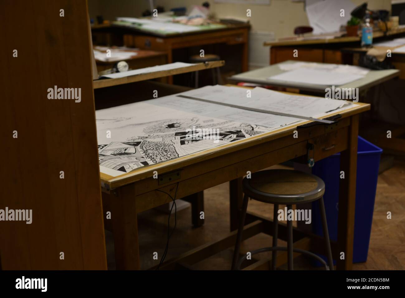 Architecture drawing desk in Studio. The scene was taken at the Sutton ...