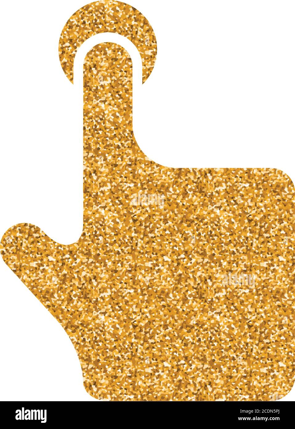 Finger gesture icon in gold glitter texture. Sparkle luxury style ...