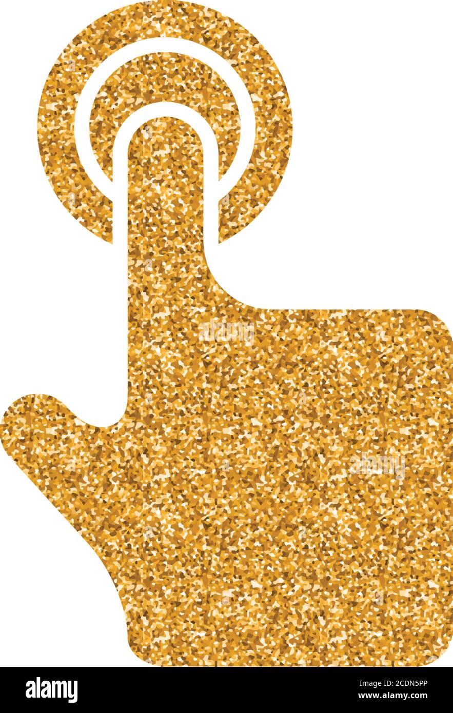 Finger gesture icon in gold glitter texture. Sparkle luxury style ...