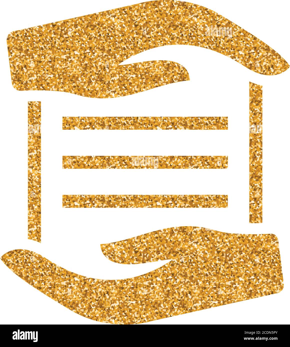 Data protection icon in gold glitter texture. Sparkle luxury style ...