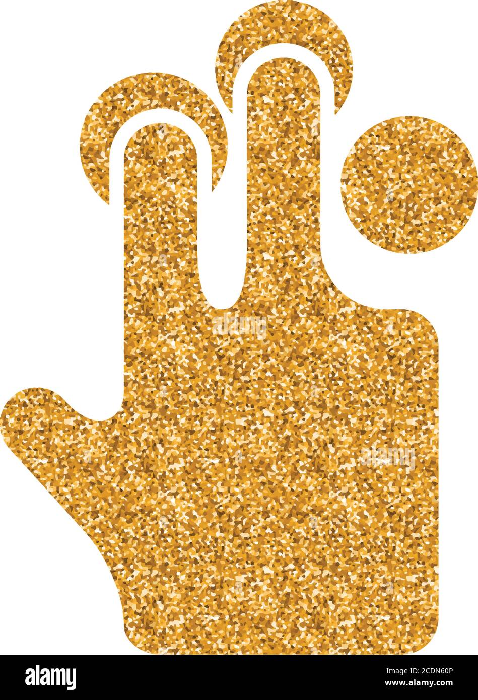 Finger gesture icon in gold glitter texture. Sparkle luxury style ...