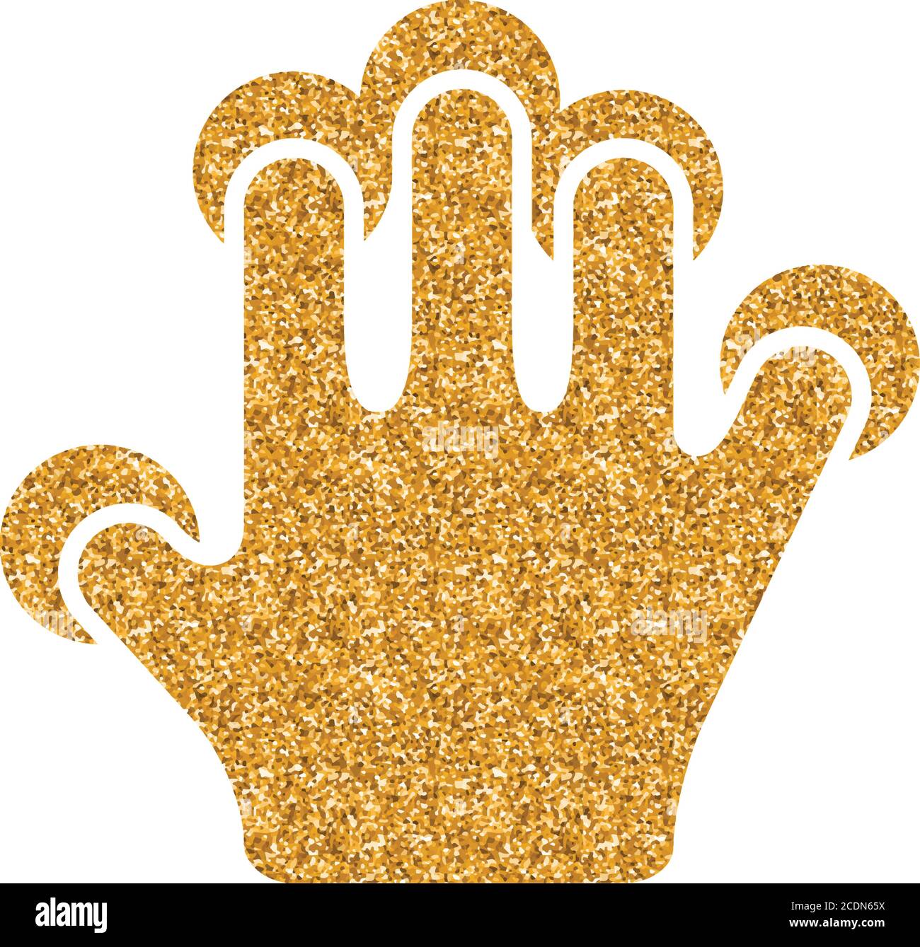 Finger gesture icon in gold glitter texture. Sparkle luxury style ...