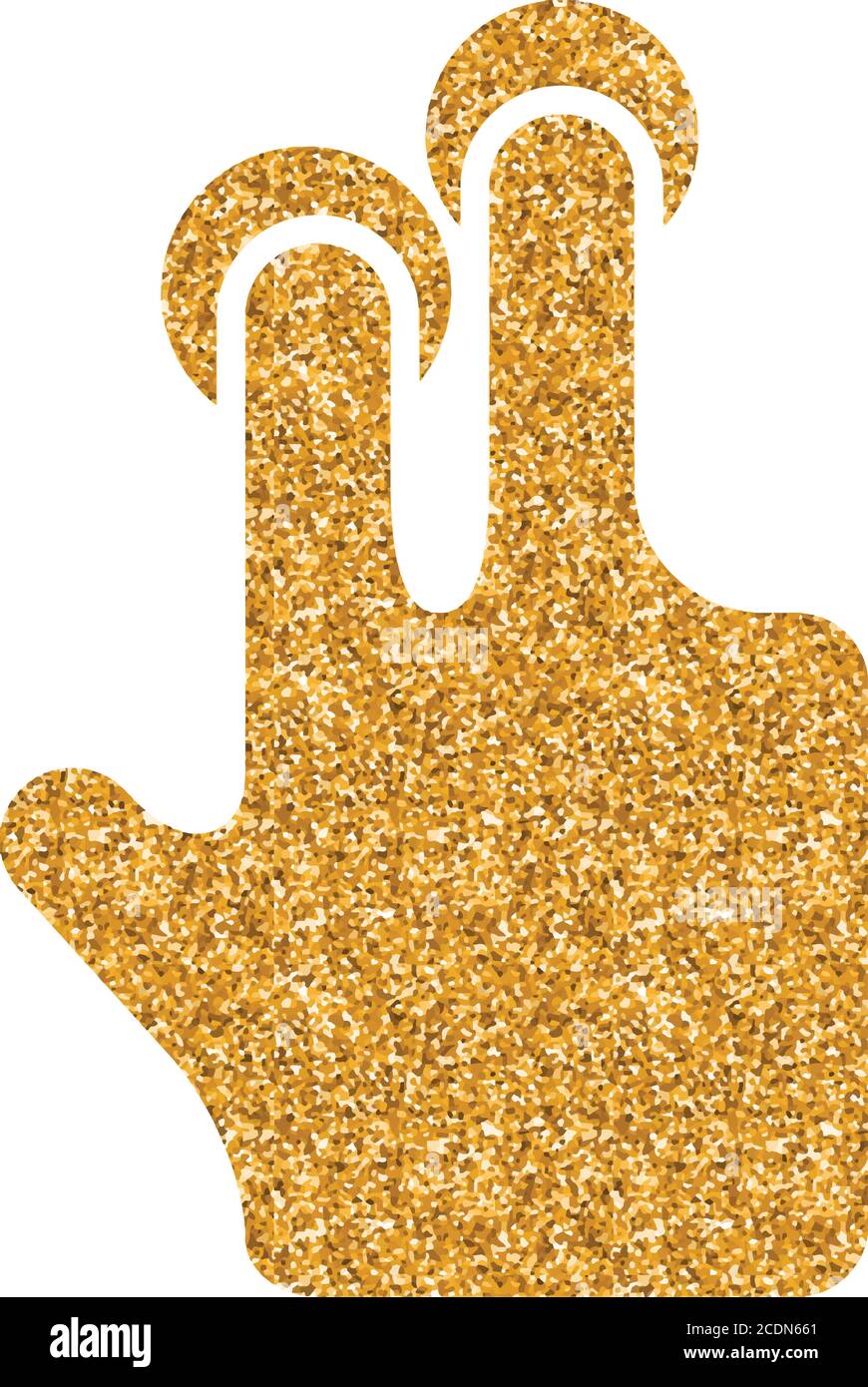 Finger gesture icon in gold glitter texture. Sparkle luxury style ...