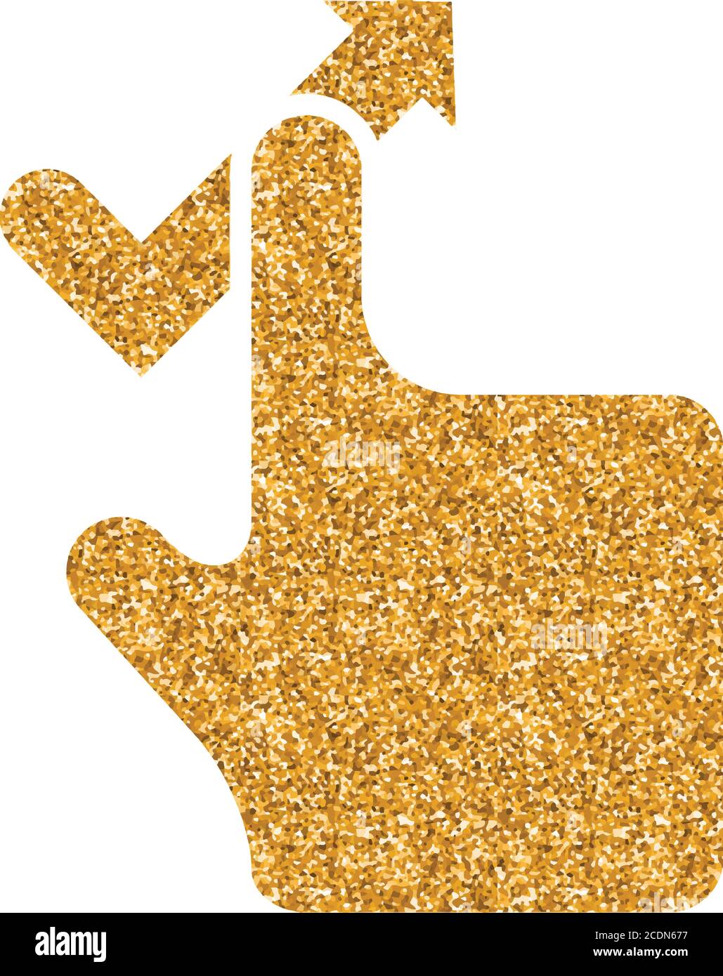 Finger gesture icon in gold glitter texture. Sparkle luxury style ...