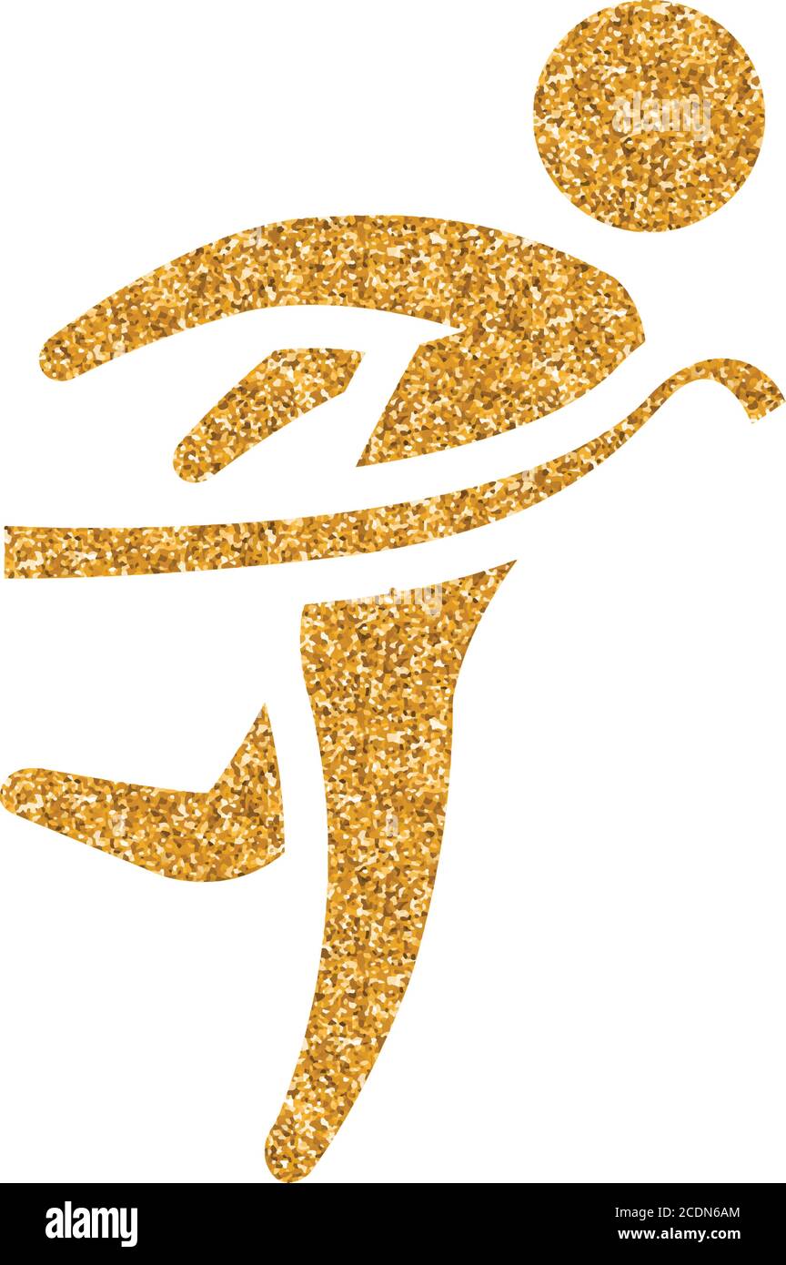 Finish line icon in gold glitter texture. Sparkle luxury style vector ...