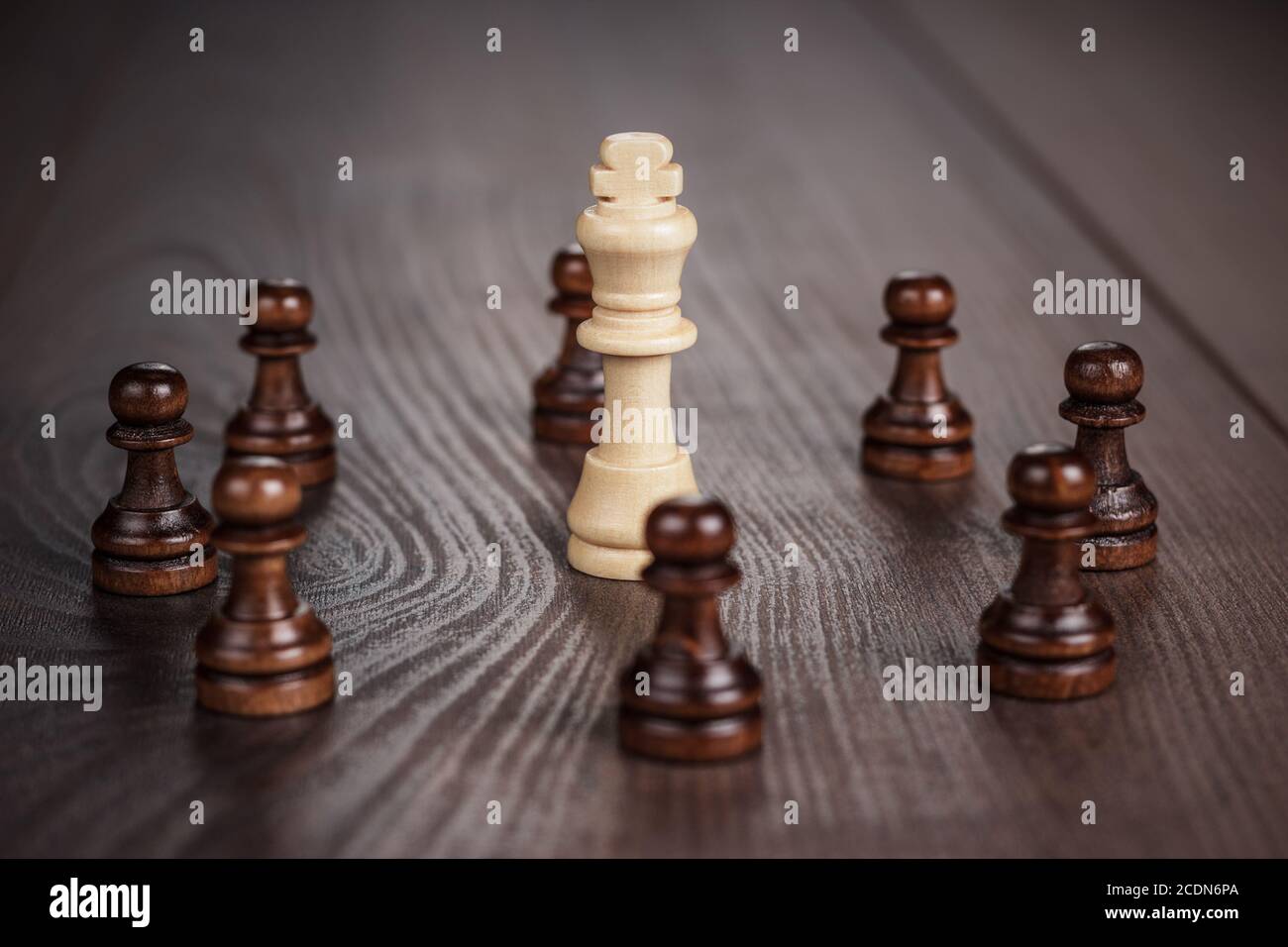 chess win concept over wooden background Stock Photo - Alamy