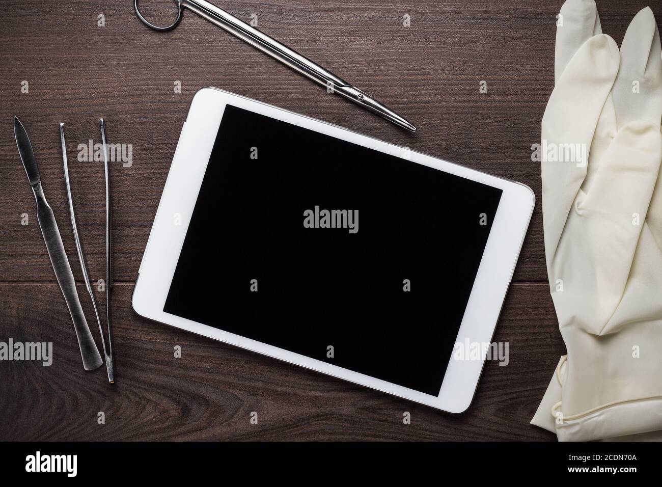 Digital tablet white gloves hi-res stock photography and images - Alamy