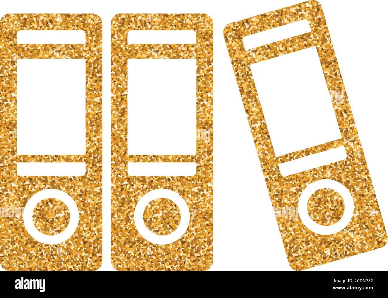 Office folder icon in gold glitter texture. Sparkle luxury style vector ...