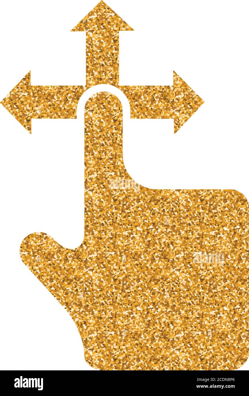 Finger gesture icon in gold glitter texture. Sparkle luxury style ...