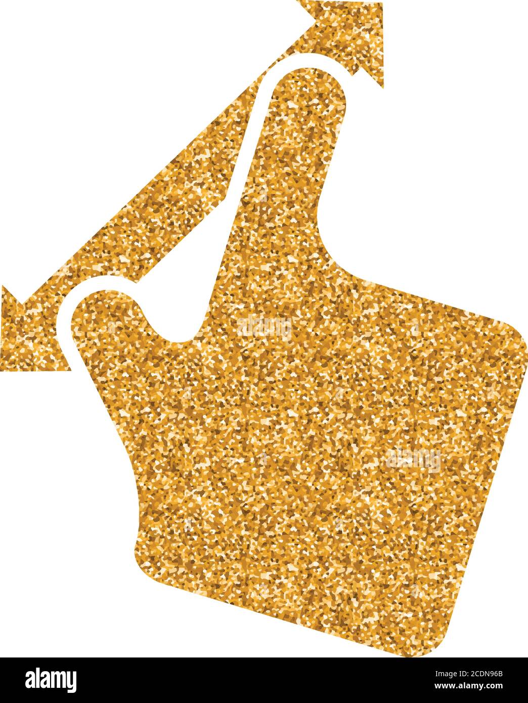 Finger gesture icon in gold glitter texture. Sparkle luxury style ...