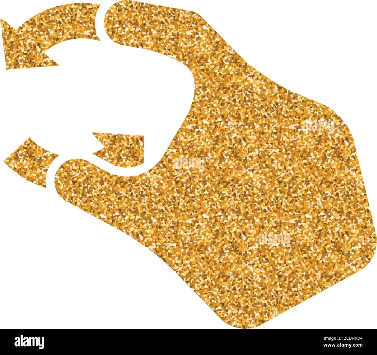 Finger gesture icon in gold glitter texture. Sparkle luxury style ...