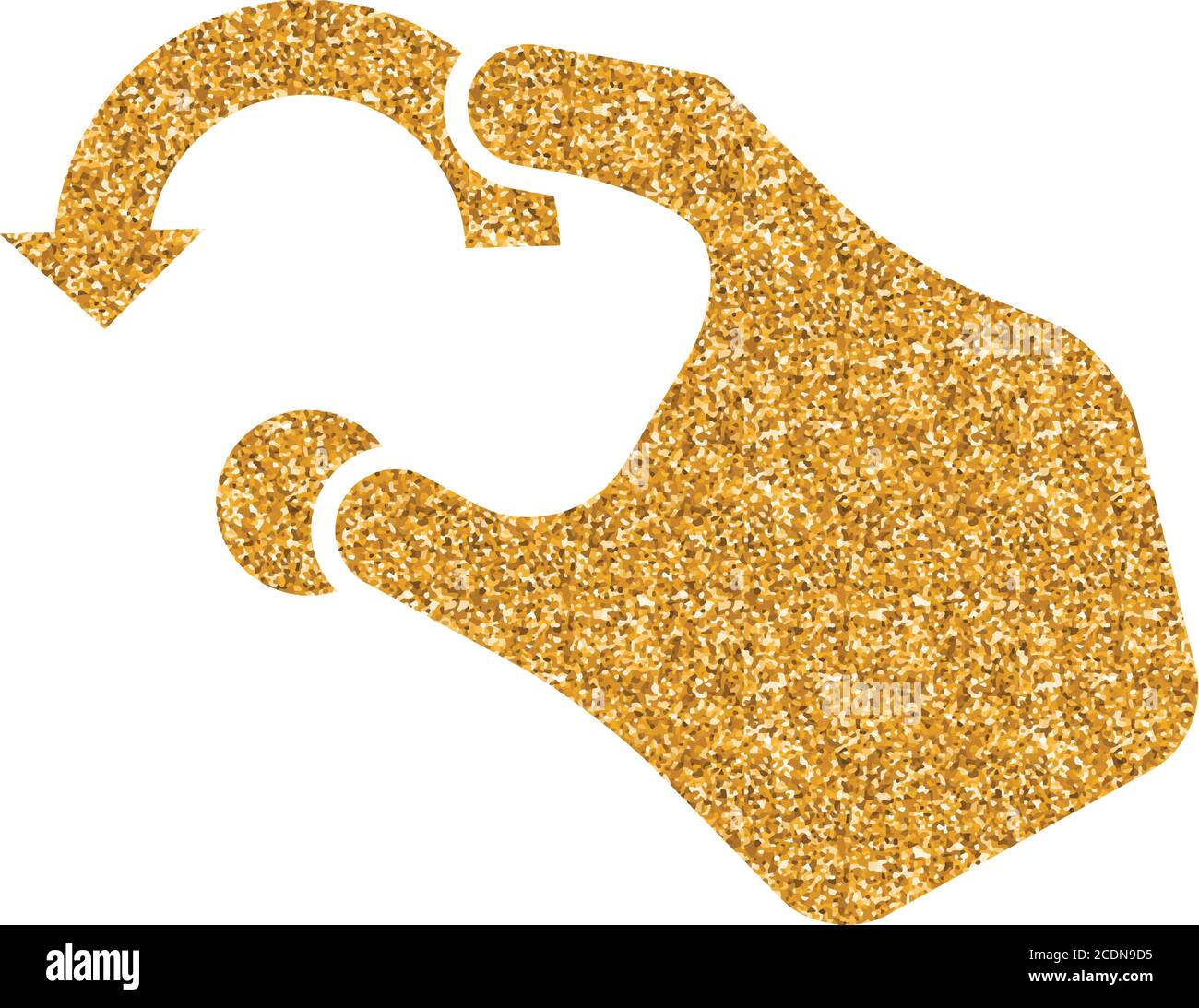 Finger gesture icon in gold glitter texture. Sparkle luxury style ...