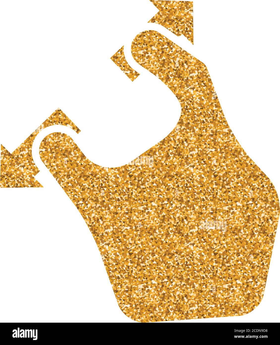 Finger gesture icon in gold glitter texture. Sparkle luxury style ...