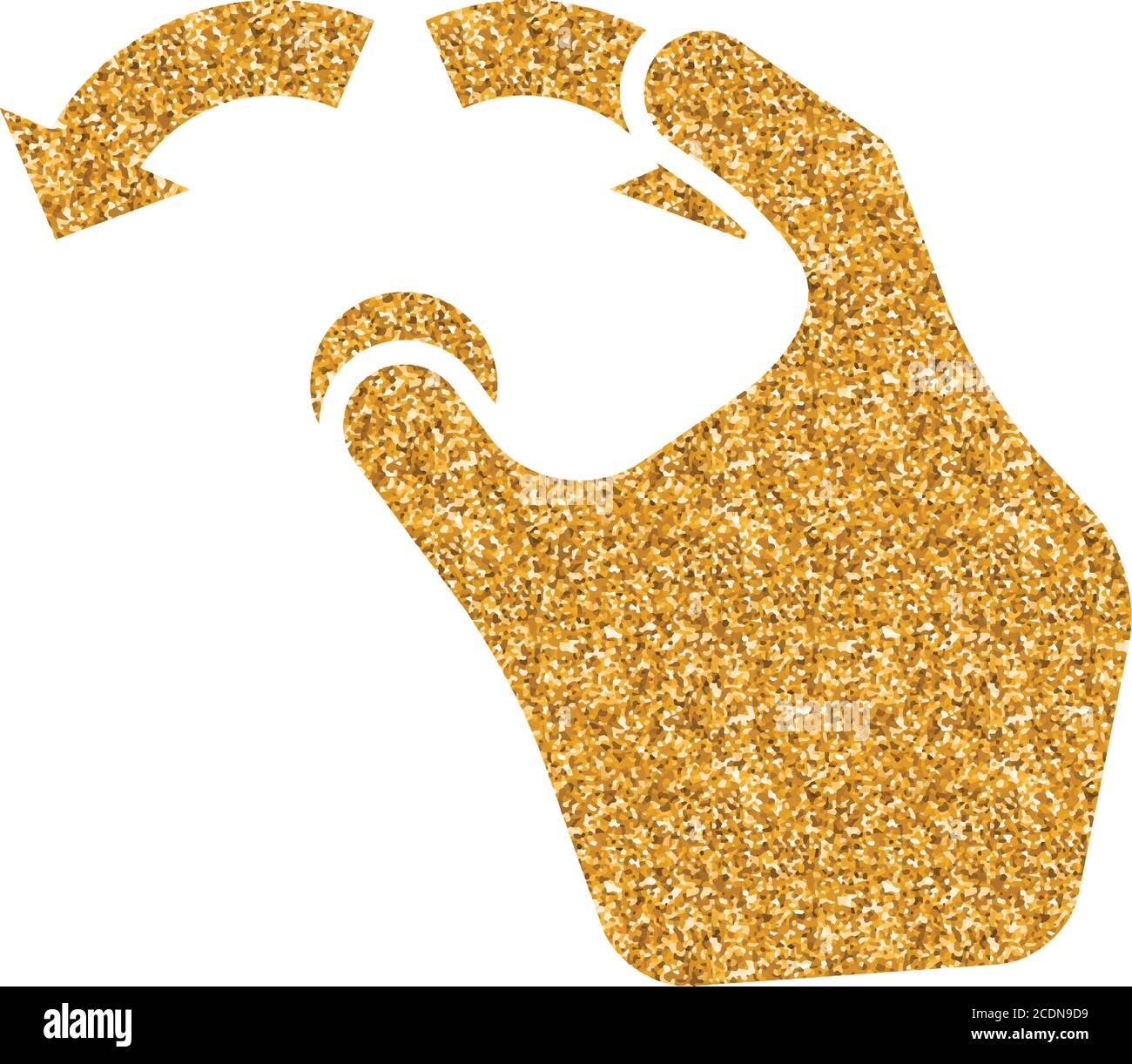 Finger gesture icon in gold glitter texture. Sparkle luxury style ...