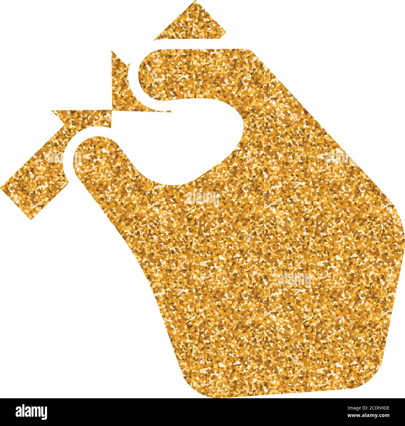 Finger gesture icon in gold glitter texture. Sparkle luxury style ...