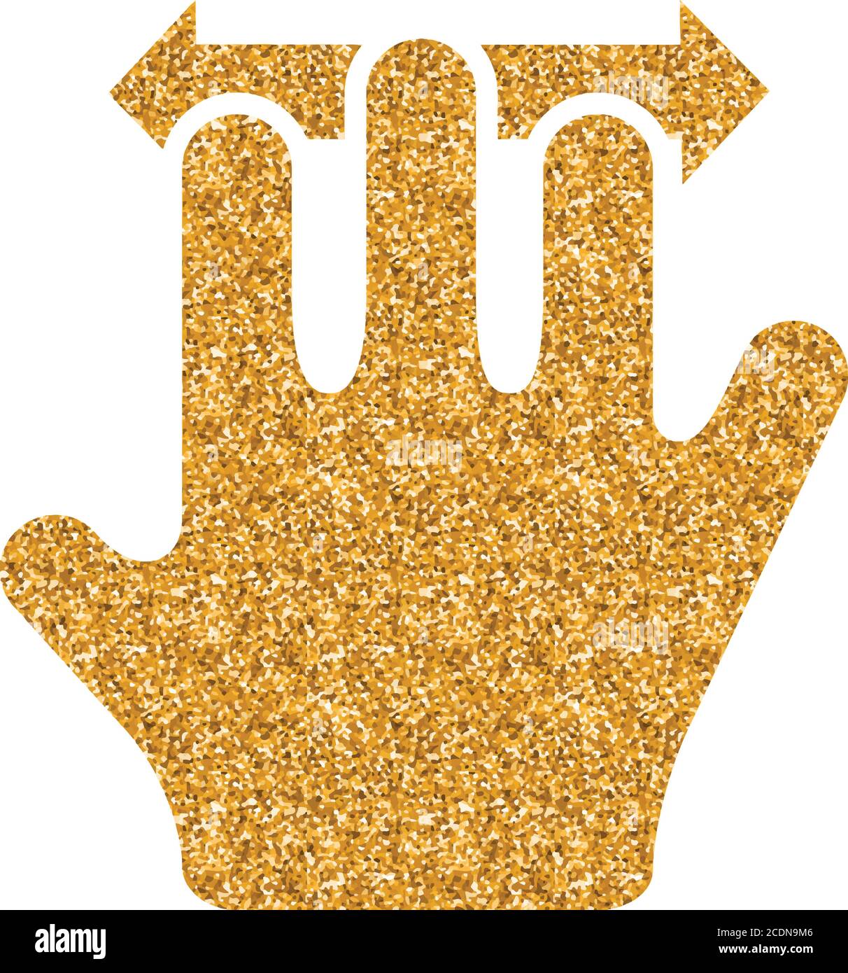 Finger gesture icon in gold glitter texture. Sparkle luxury style ...