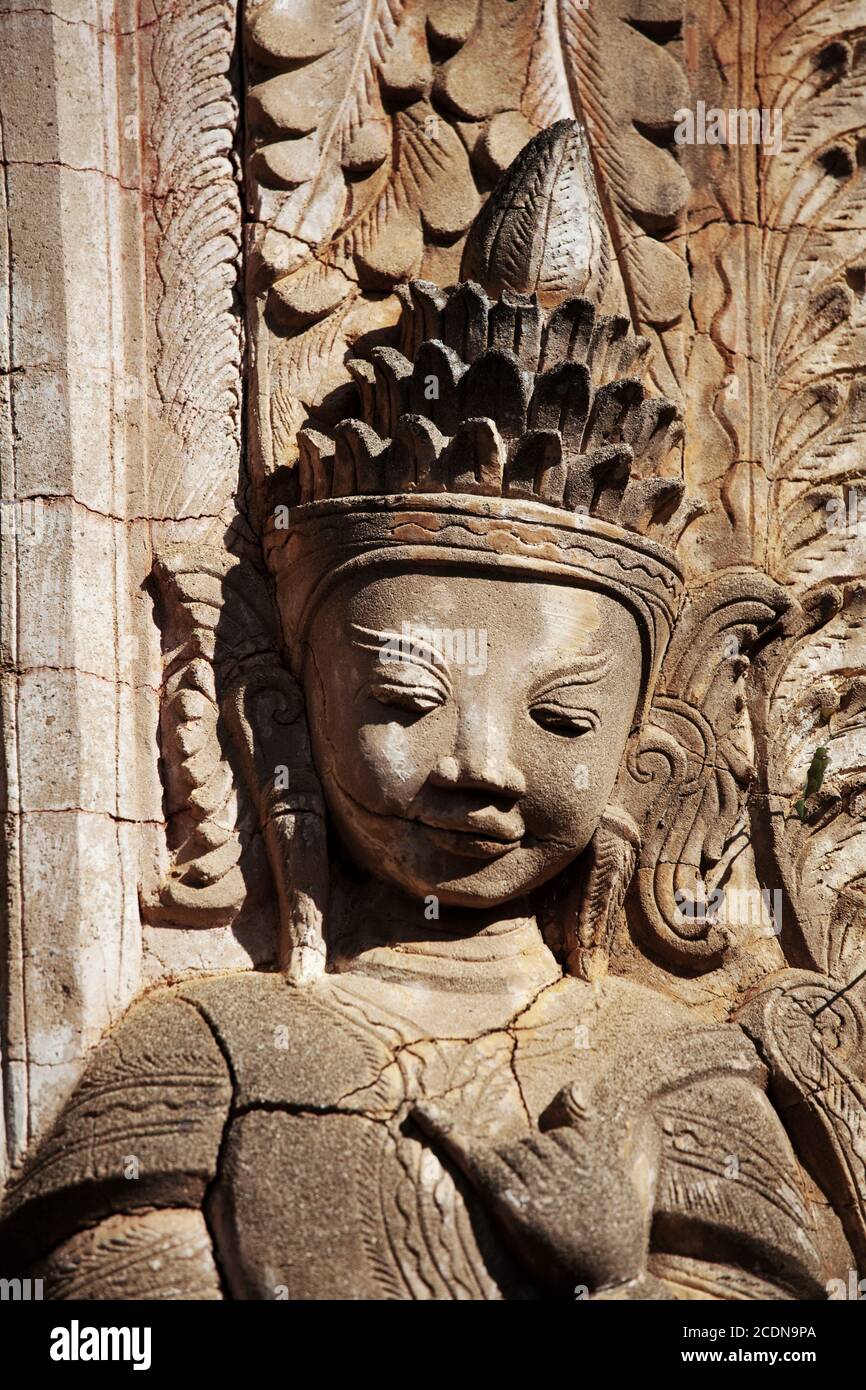 Carved stone figure in Myanmar Stock Photo - Alamy