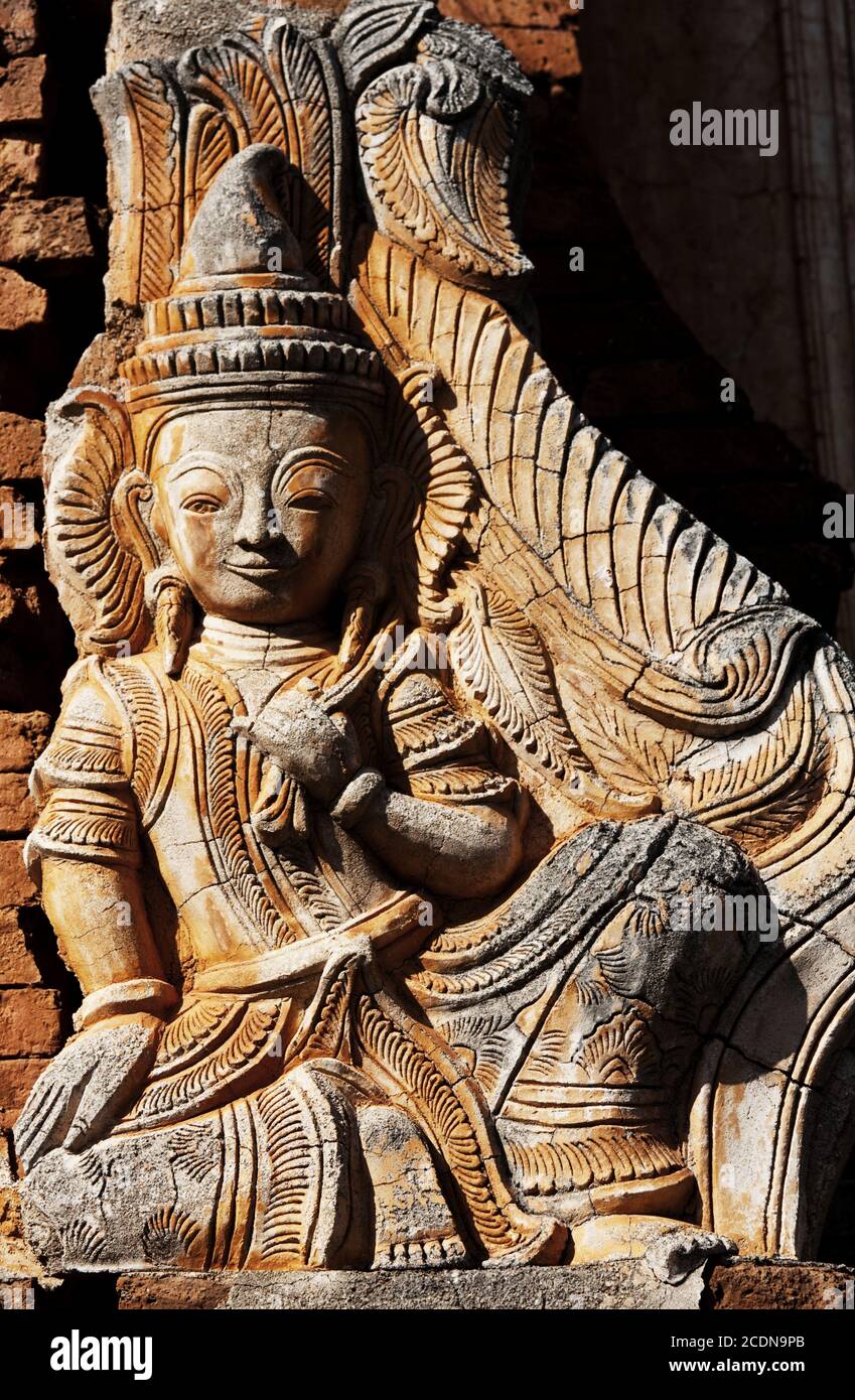 Carved stone figure in Myanmar Stock Photo - Alamy
