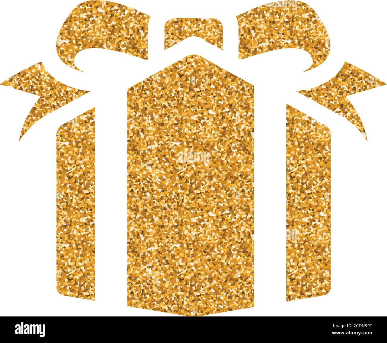 Gift box icon in gold glitter texture. Sparkle luxury style vector ...