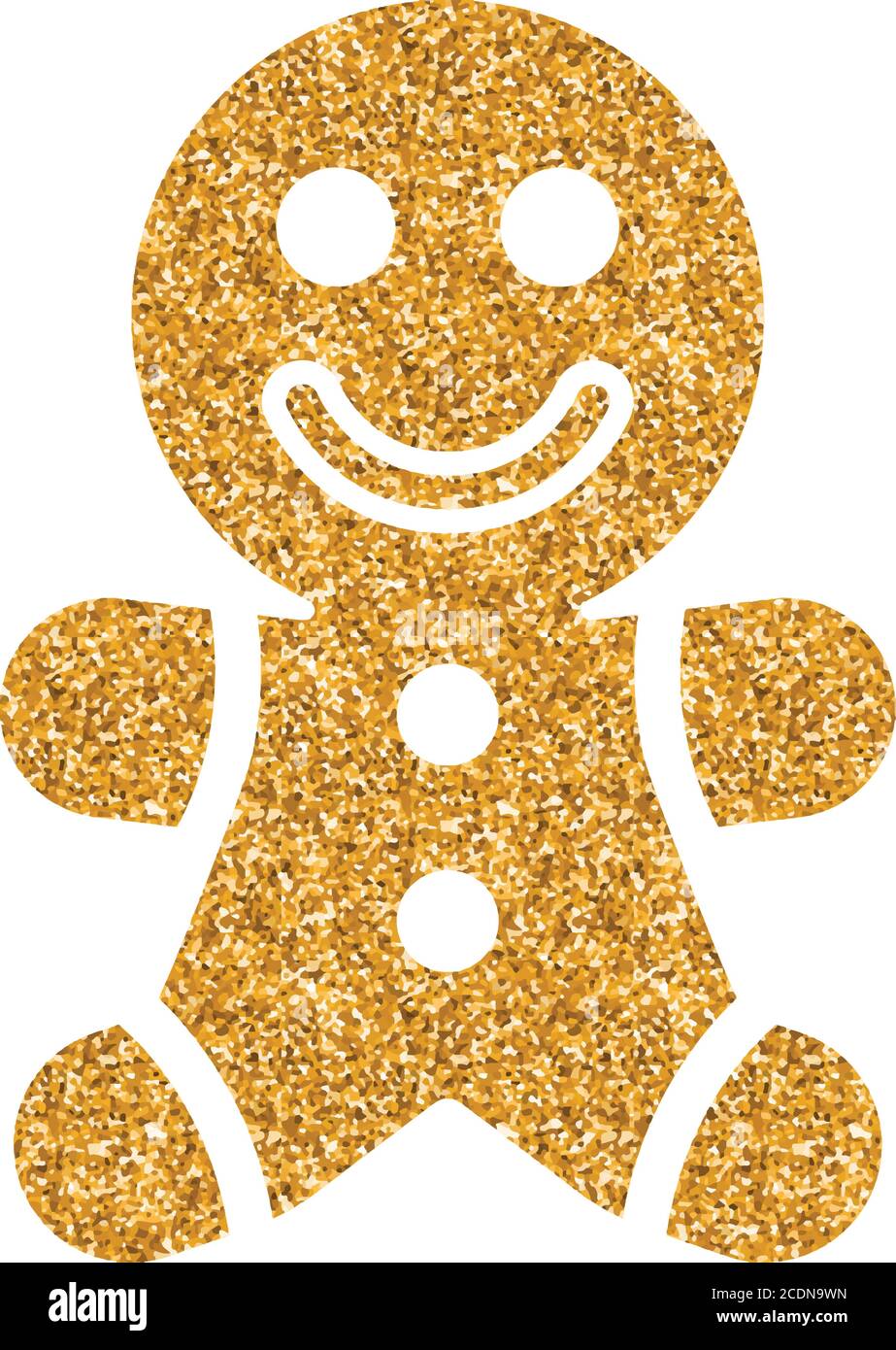 Gingerman icon in gold glitter texture. Sparkle luxury style vector ...