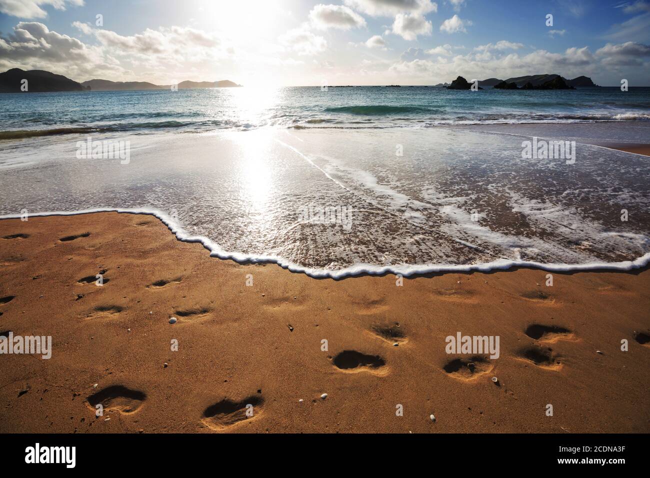 Blue wave on the beach. Blur background and sunlight spots. Dramatic ...
