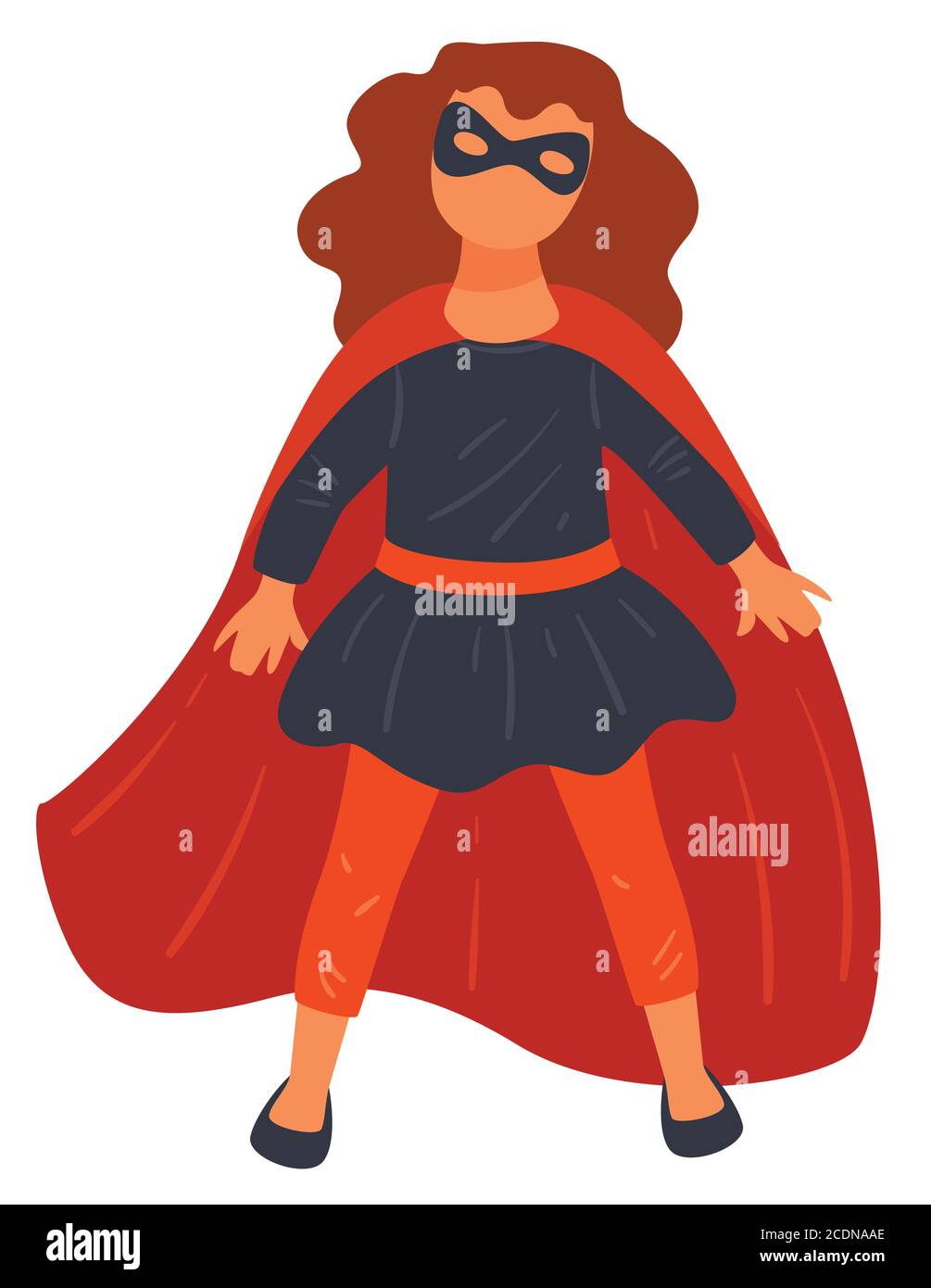 Small girl wearing costume of super hero vector Stock Vector Image ...
