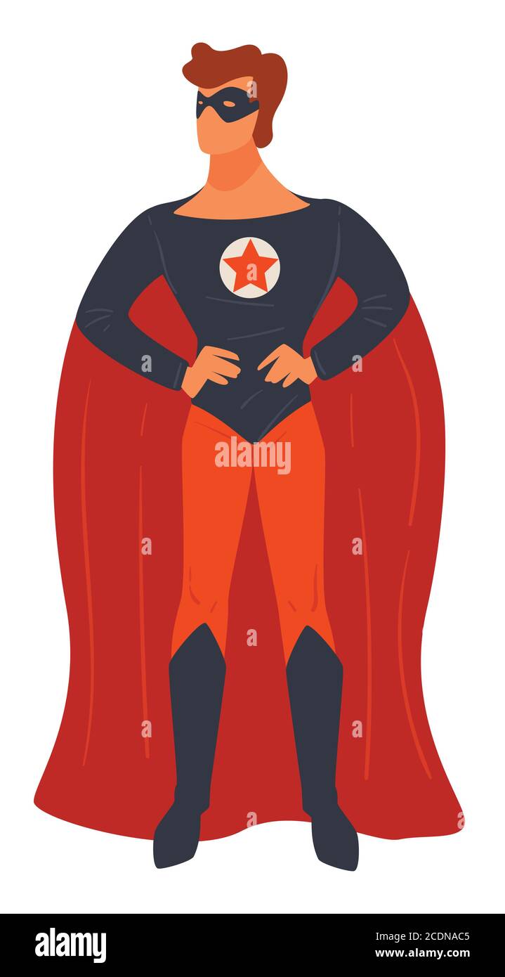 Super hero male character wearing mask and mantle Stock Vector Image ...