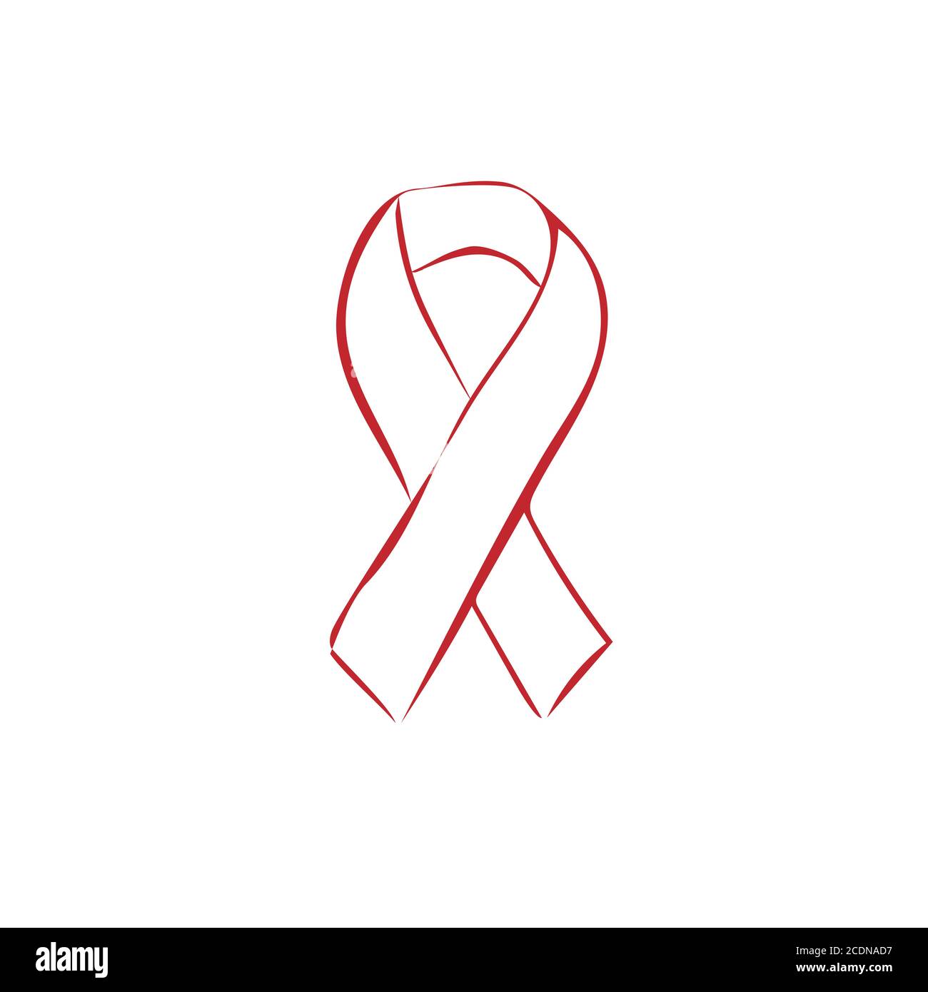 World AIDS day red ribbon line art Stock Photo - Alamy